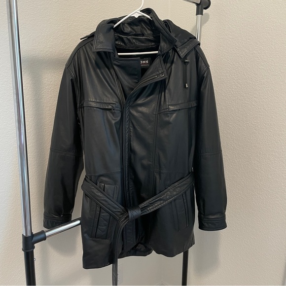 Wilson | Jackets & Coats | Wilson Mens Black Leather Jacket With ...